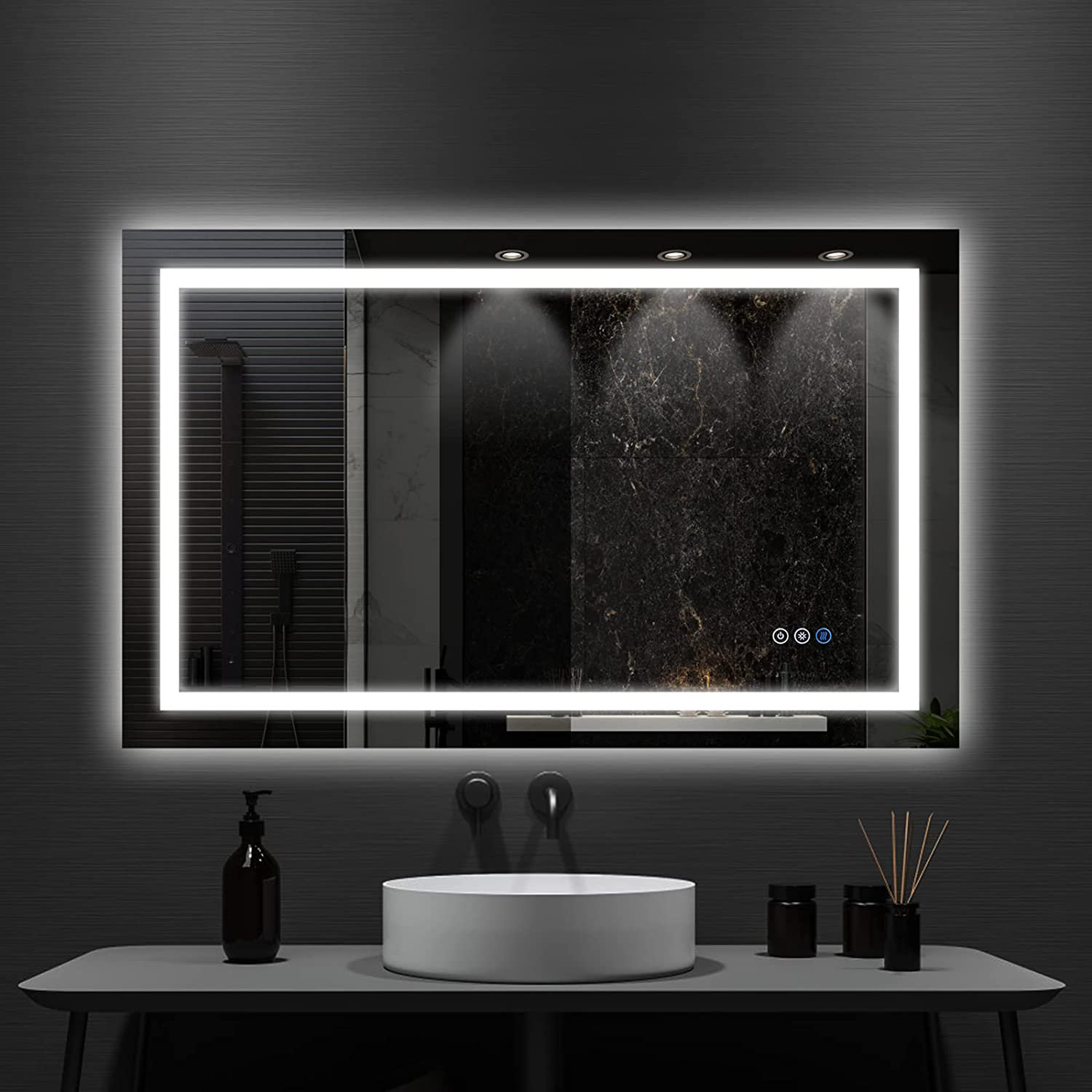 Ivy Bronx Halsted Rectangle LED Wall Mirror | Wayfair