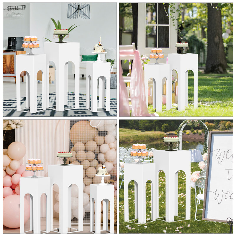 Arlmont & Co. 3pcs Square Pedestal Stands For Parties | Wayfair