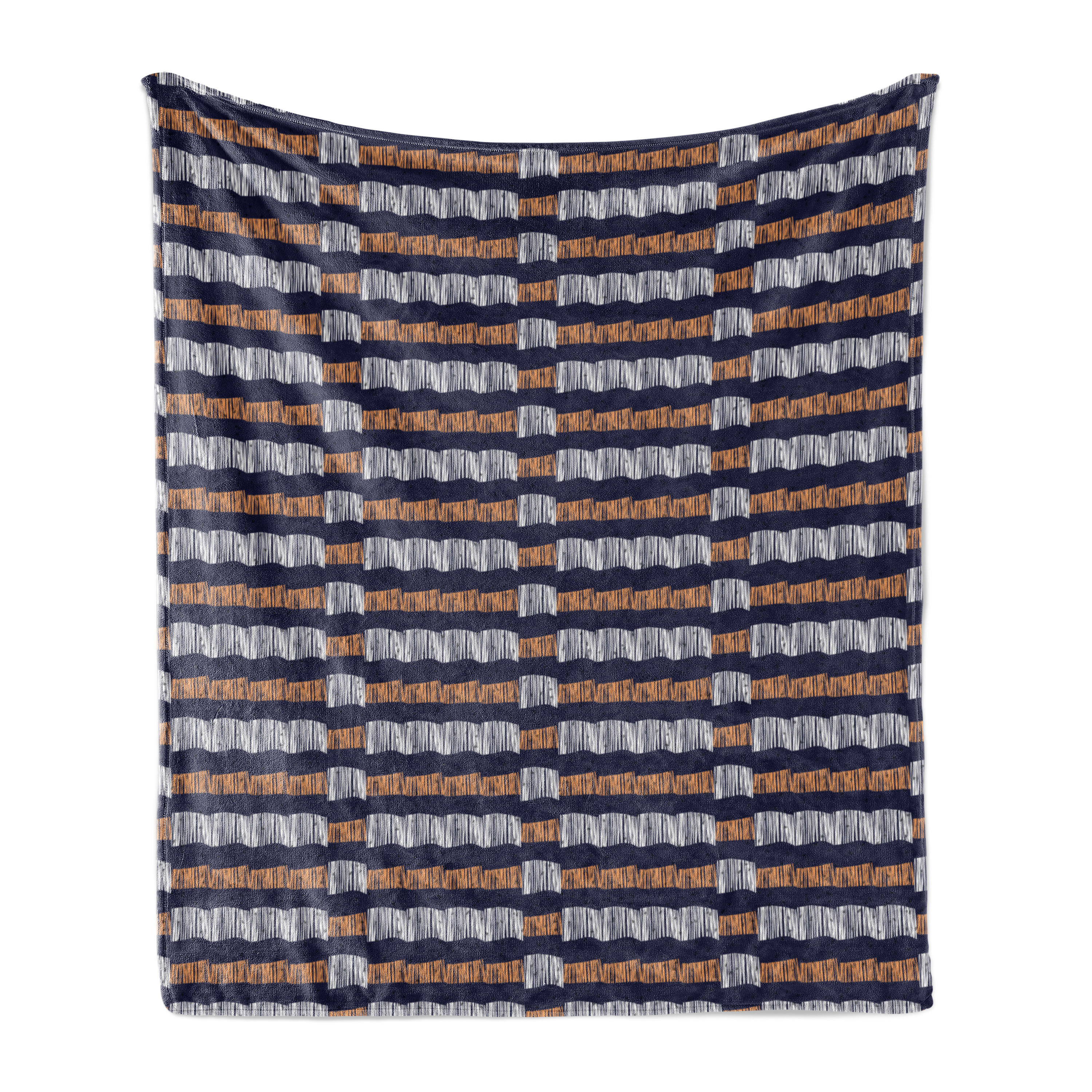 Ambesonne Ethnic Fleece Throw Blanket Horizontal Irregular Stripes ...