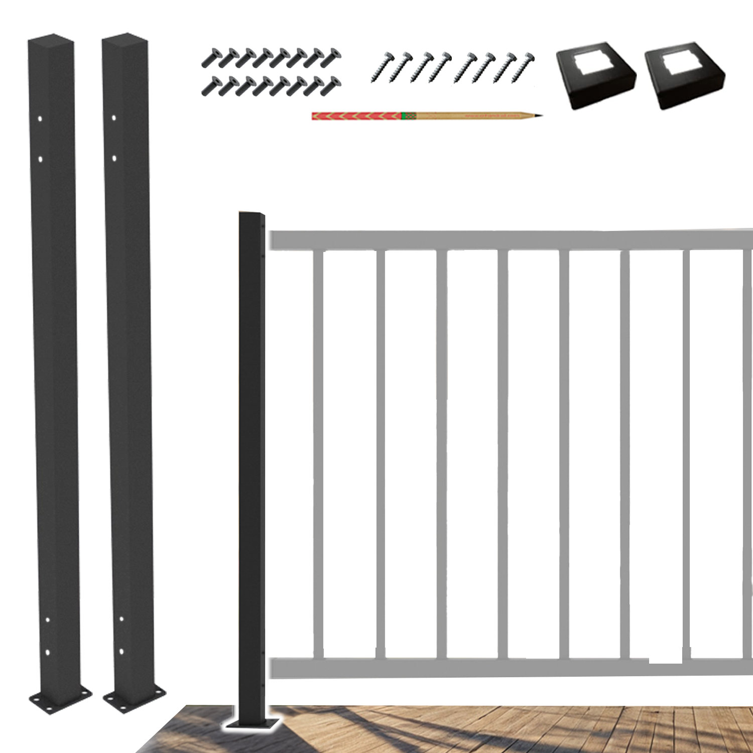 CR Home Pack 36" H Baluster Guard Rail End Post (no 50x25 Tr Needed ...