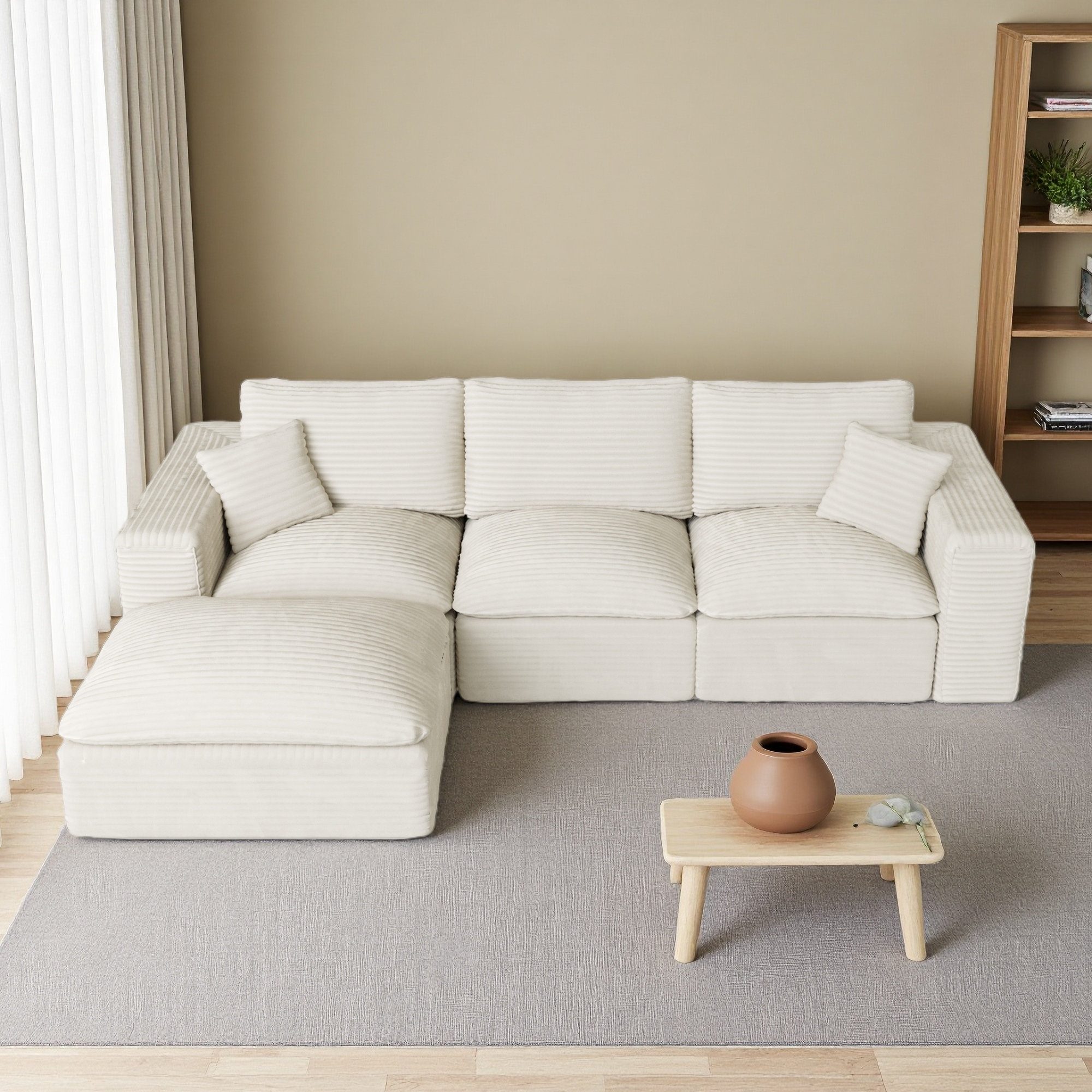 Latitude Run® 108" Cloud Sectional Couch With L-Shape Chaise, Left ...