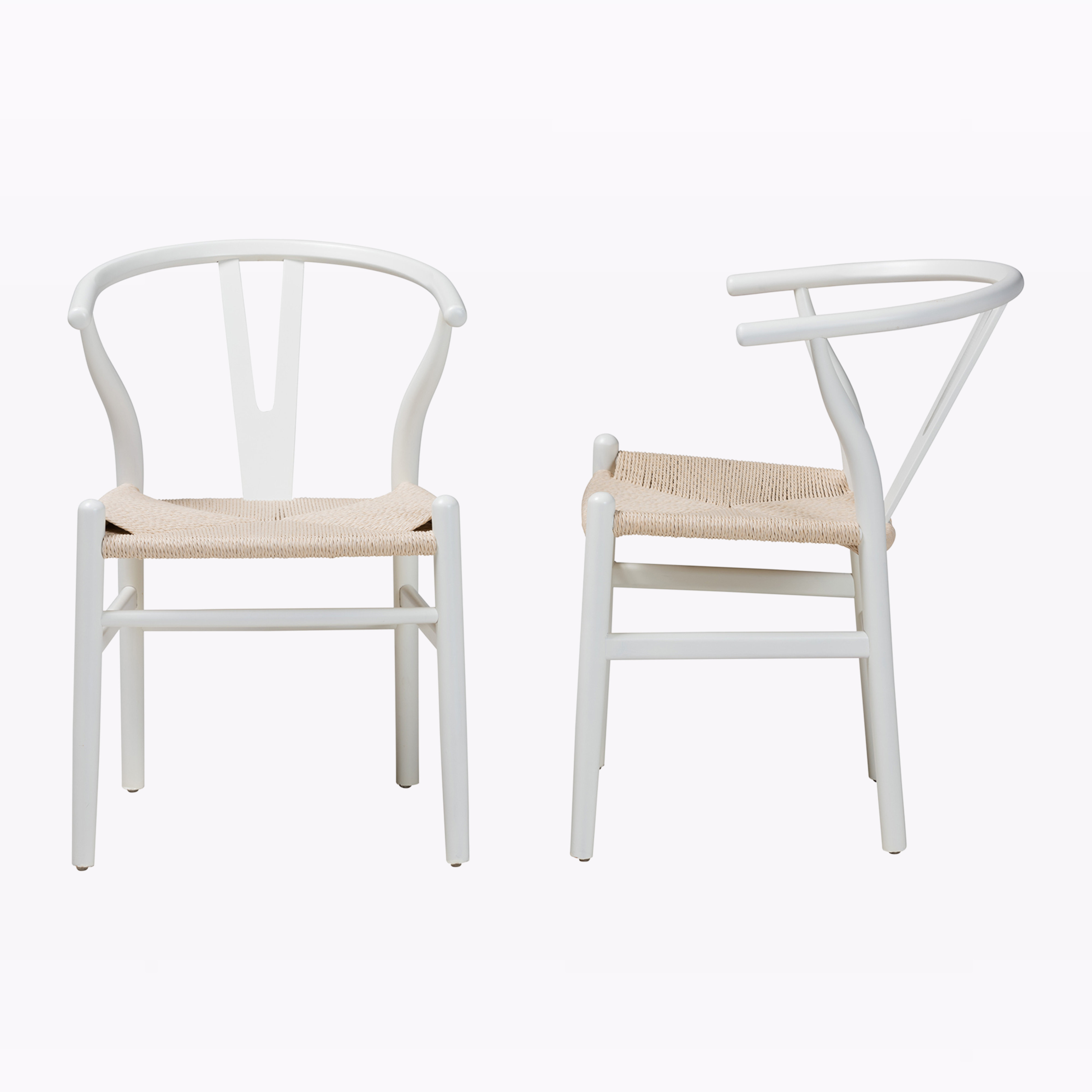 Dakota Fields Myra 2-Piece Dining Chair Set in White Finished Wood ...