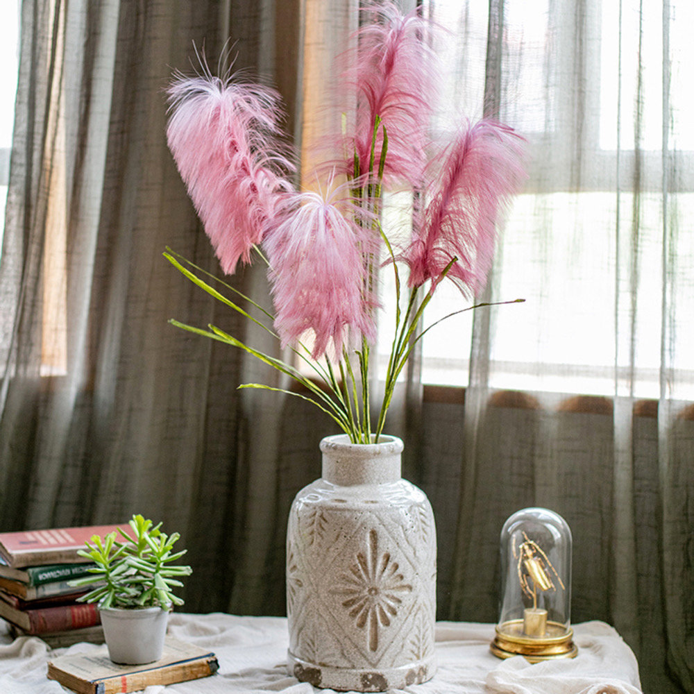 Primrue Artificial Pink Reed Grass Stem | Wayfair