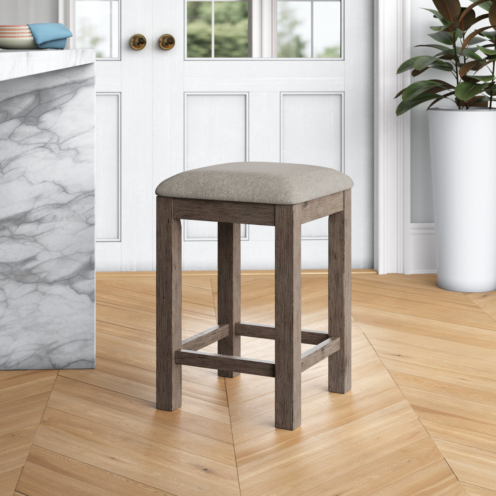 Laurel Foundry Modern Farmhouse® Keena Counter Stool w/ Upholstered ...