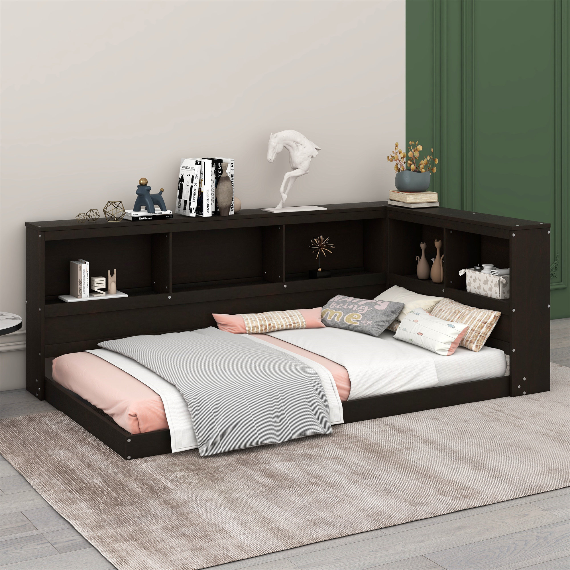 Red Barrel Studio Terrie Twin Wooden Daybed with Storage Cabinets and ...