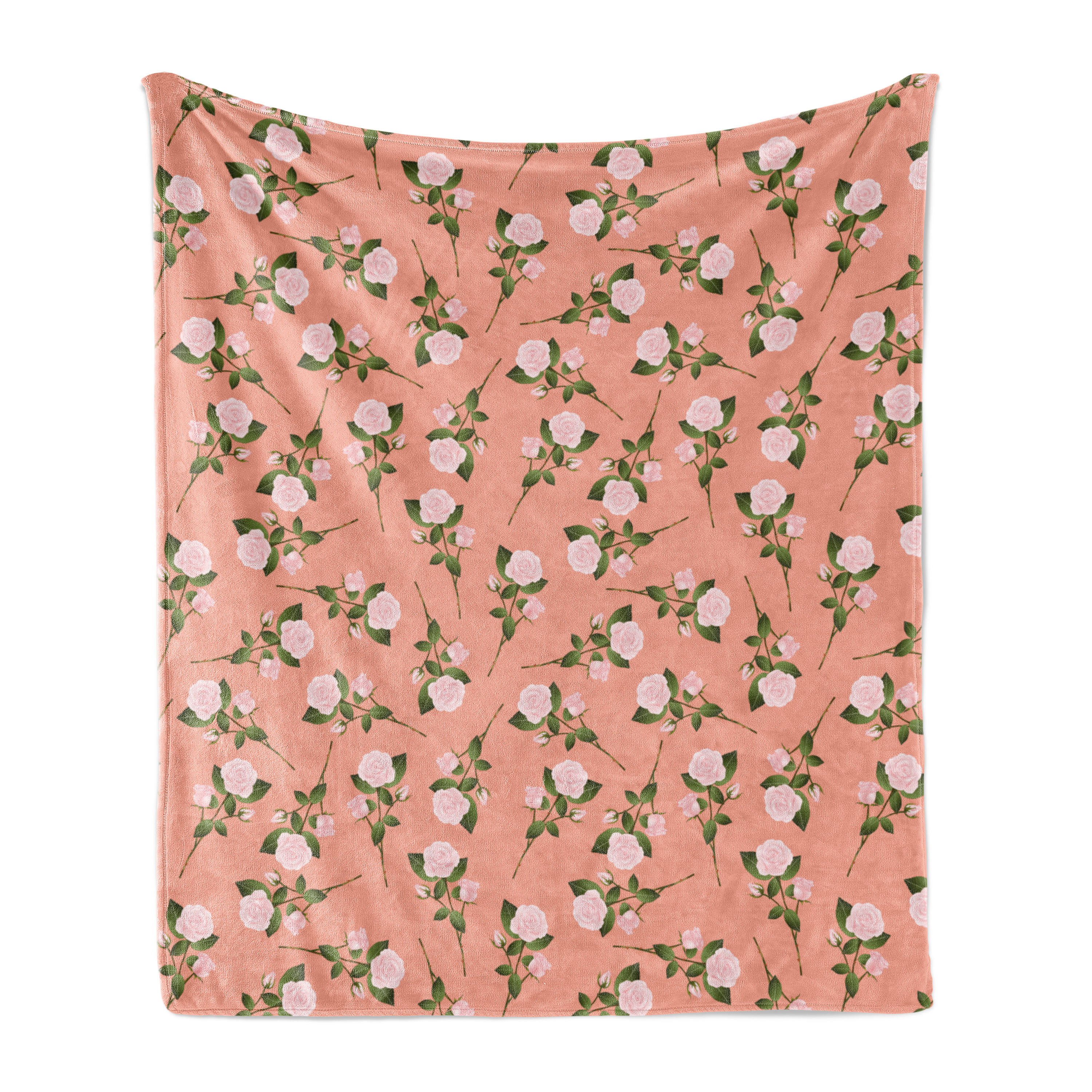 Ambesonne Floral Fleece Throw Blanket Rose Bouquet Flowers Graphic Rose ...