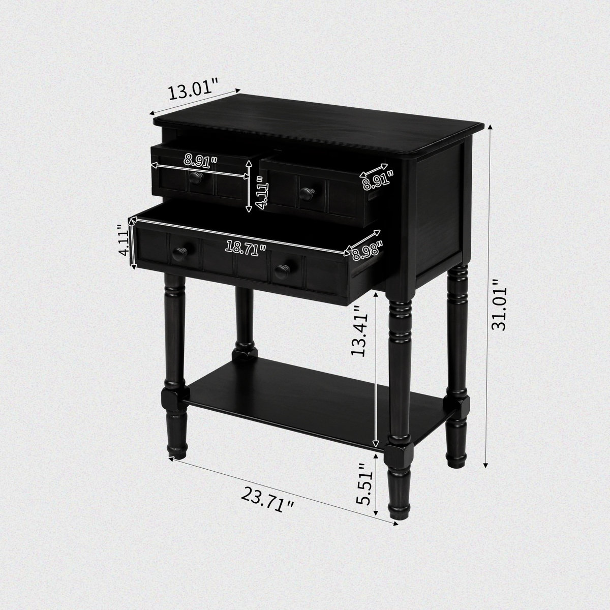 Breakwater Bay Fahari 23.72'' Compact Freestanding Wooden Console Table ...