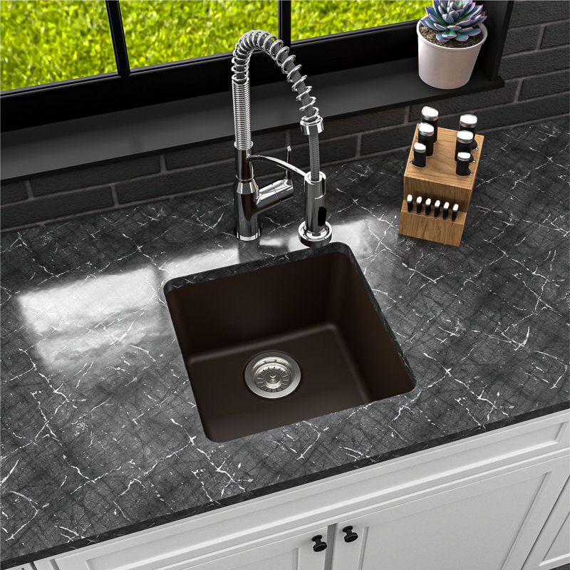 Karran Quartz 16-5/8'' X 16-5/8'' Undermount Bar Sink & Reviews | Wayfair