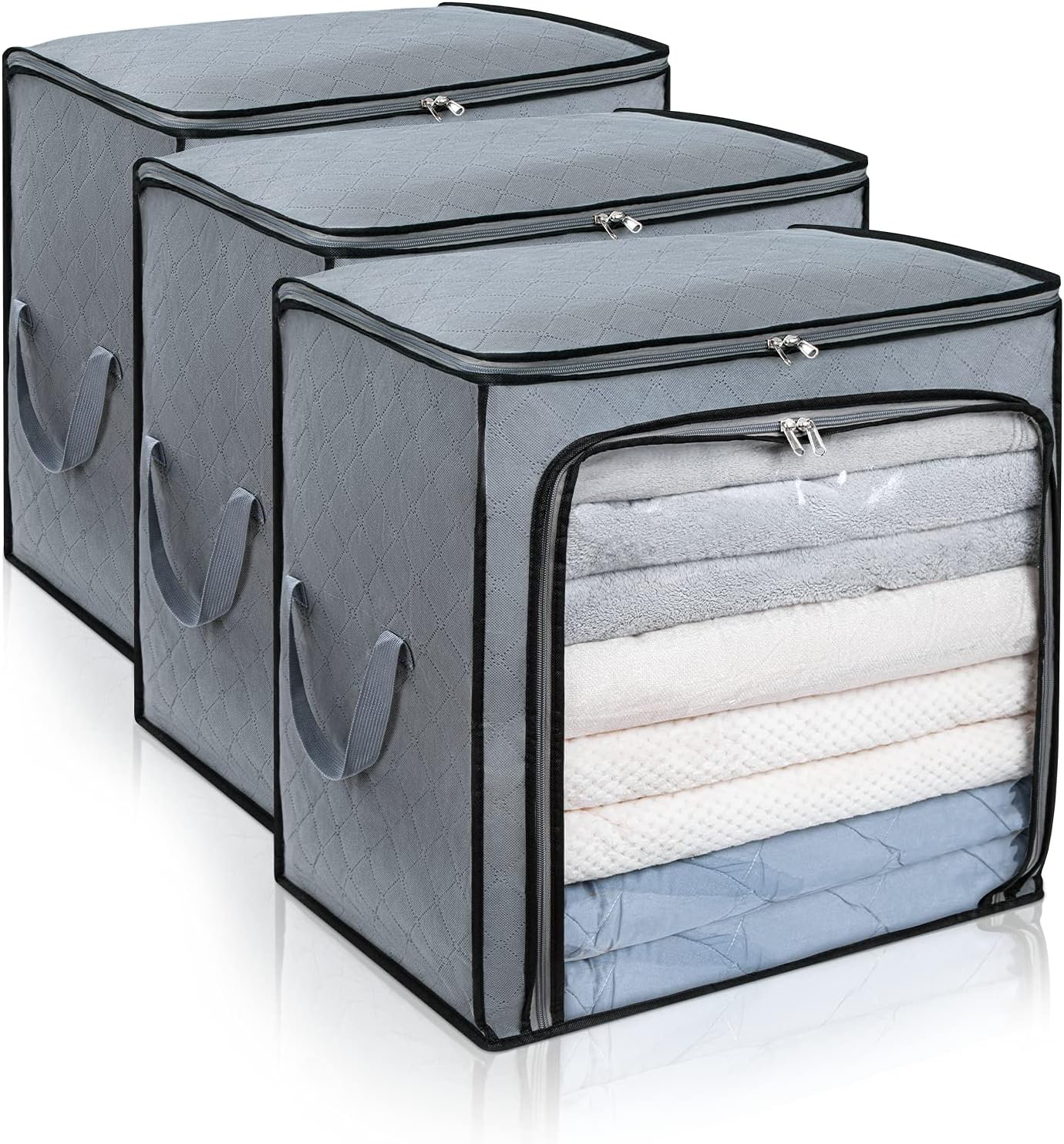 Rebrilliant 100L Large Capacity Clothes Storage Bag, Foldable Closet ...