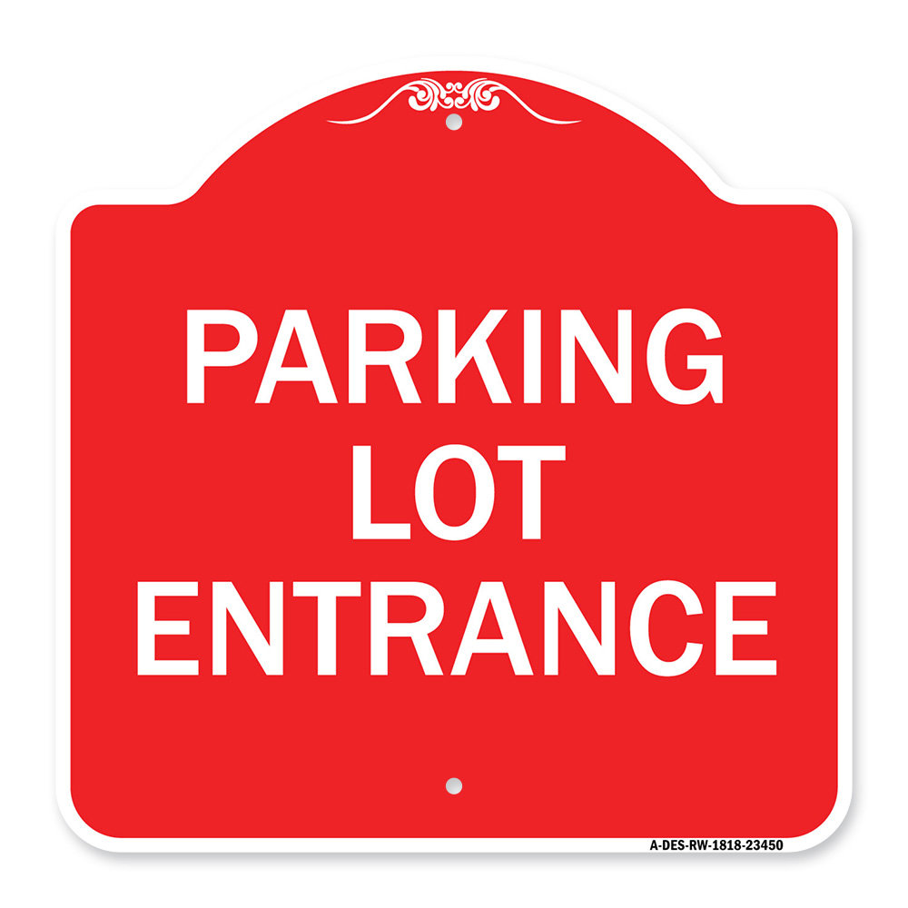 Signmission Designer Series Sign - Parking Entrance Sign Parking Lot ...