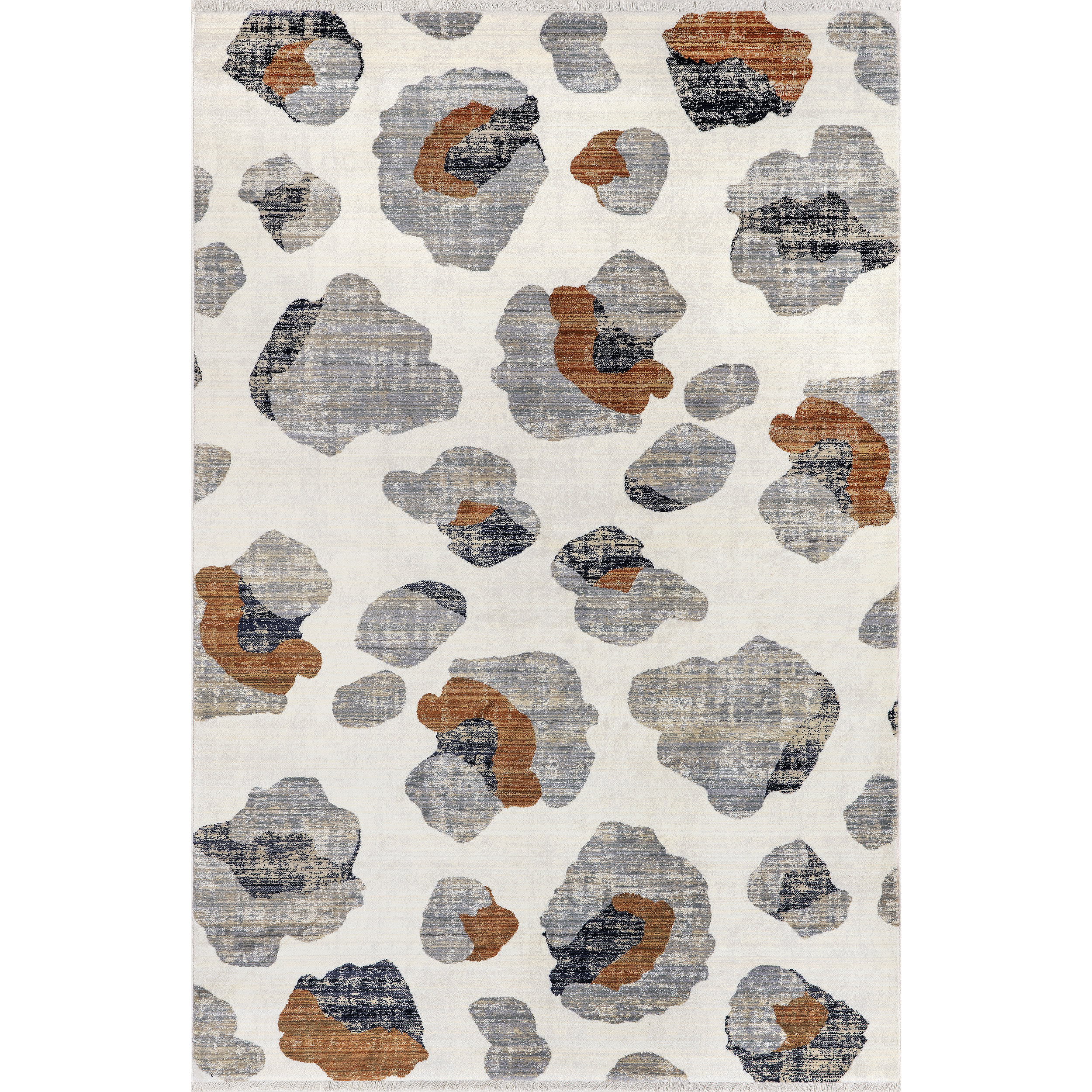 Wrought Studio™ Transitional Leopard Fringe Area Rug | Wayfair