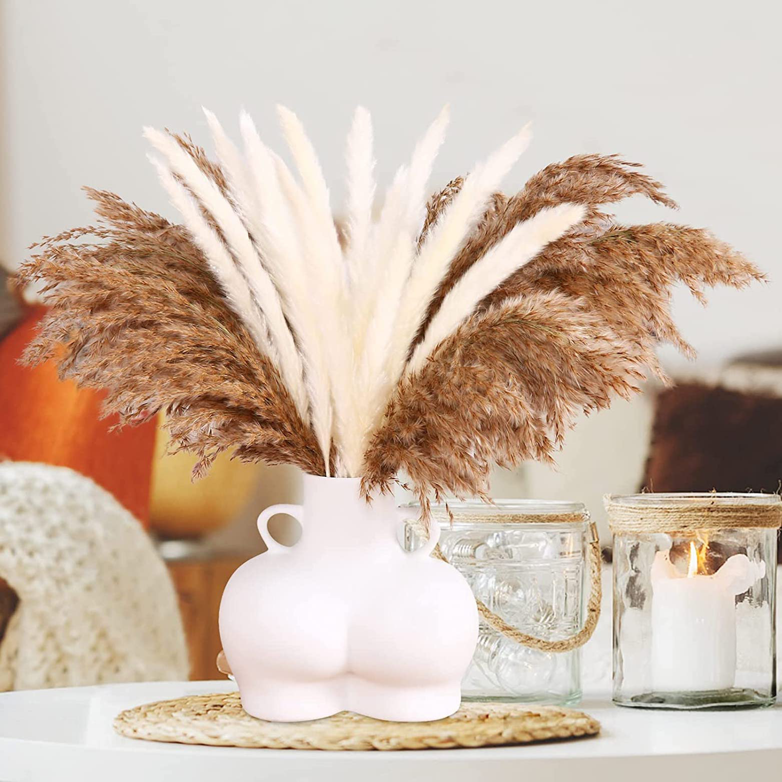 Primrue 30 PCS Natural Dried Pampas-Grass Bohemia Flowers for your Home ...