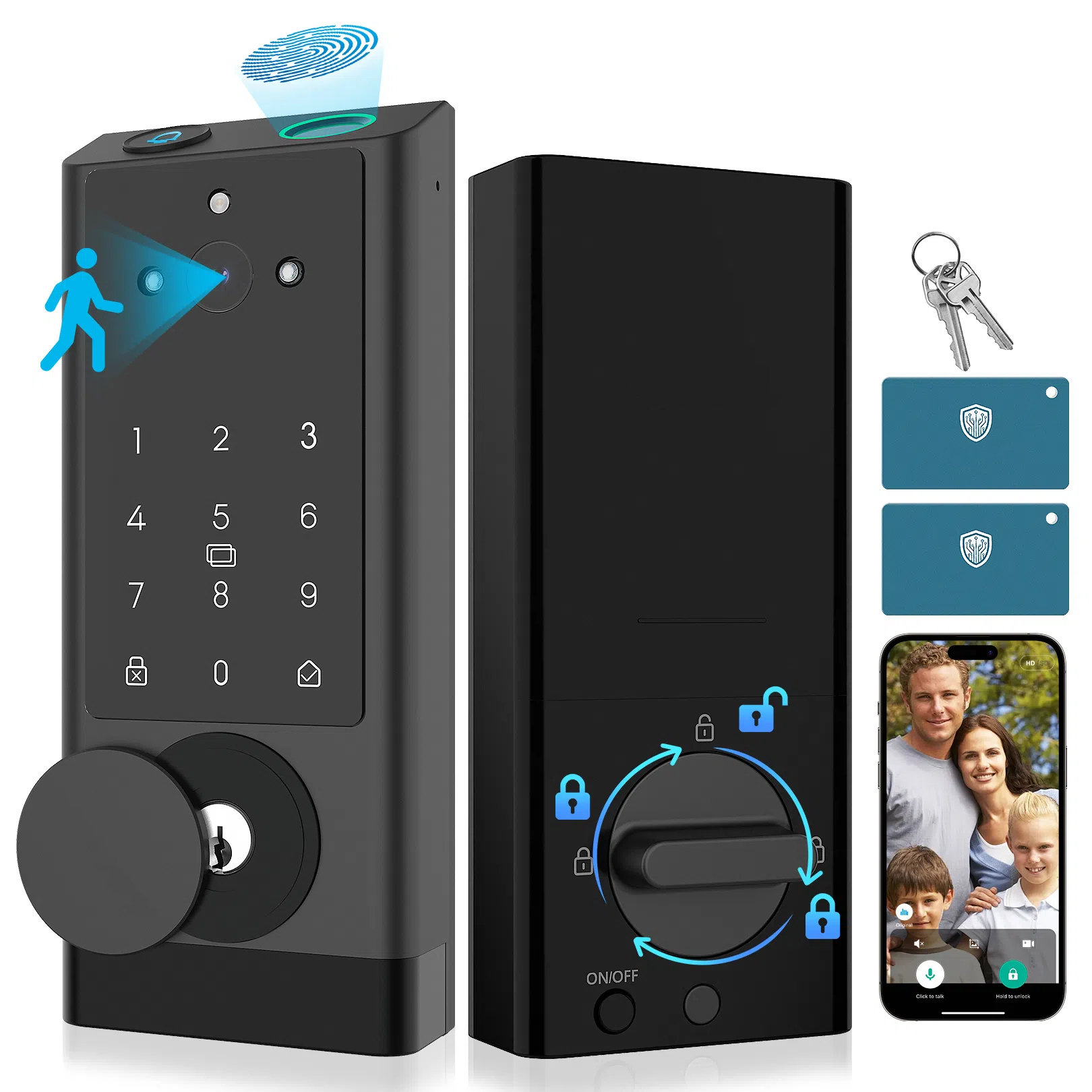 TOOLUCK G1 Video Smart Lock, 6-in-1 Camera+Doorbell+Fingerprint Keyless ...