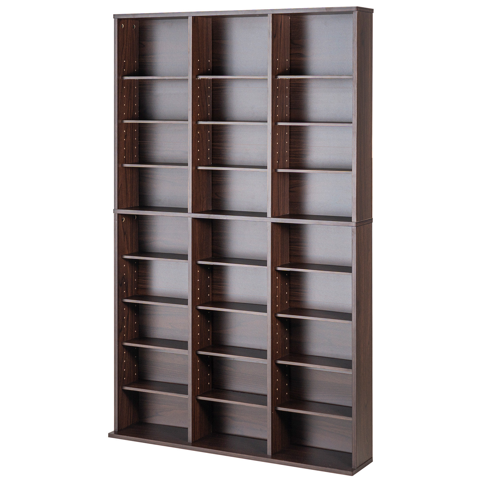 Winston Porter Media Storage Cabinet 9 Layers Adjustable DVD Shelves ...