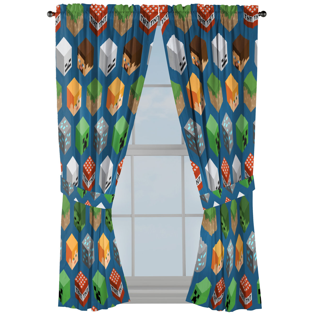 Minecraft Level Up Minecraft Drapes Room Darkening Curtain Panels ...
