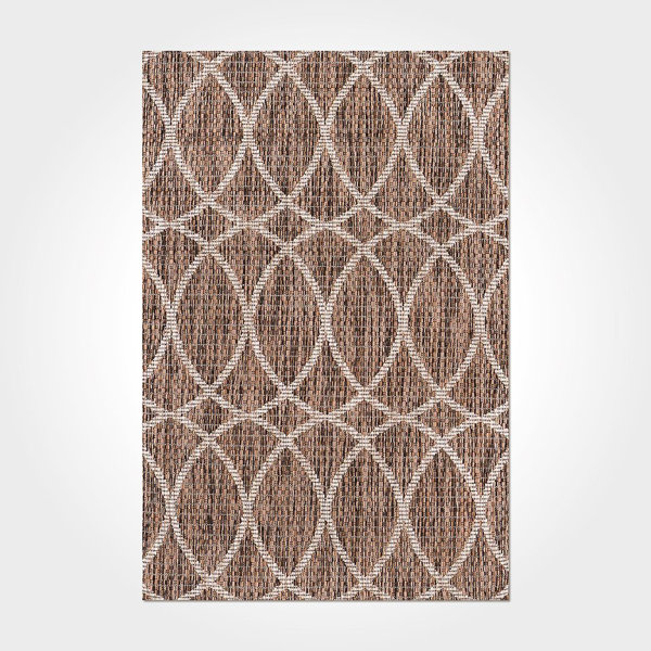 Williston Forge Amala Geometric Machine Woven Brown Area Rug | Wayfair ...