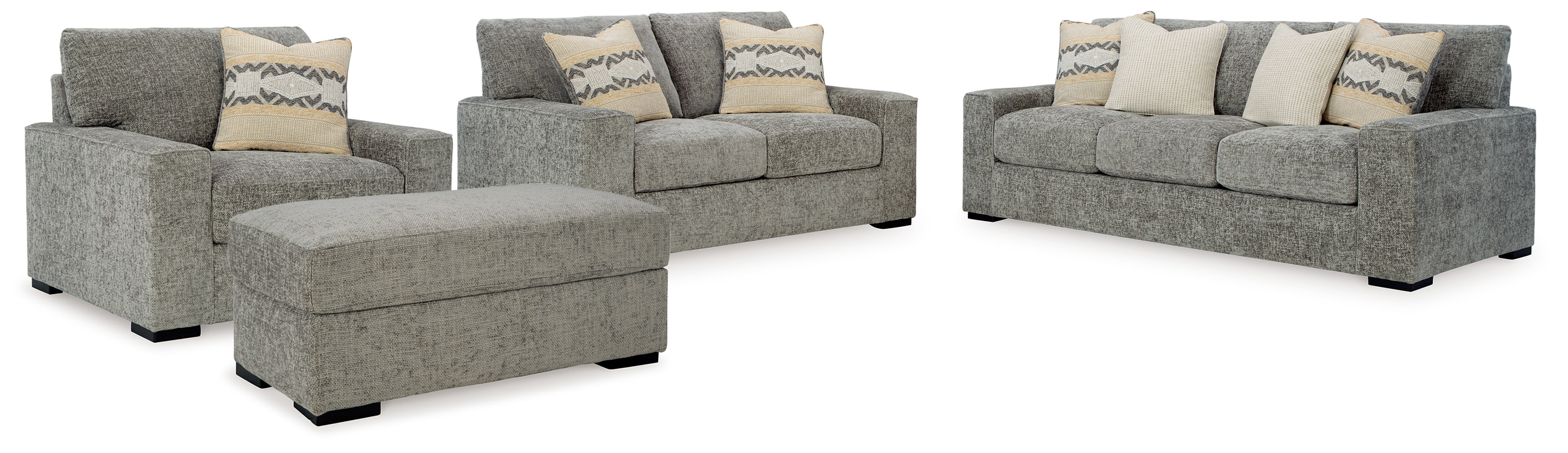 Hokku Designs Dunmor Sofa, Loveseat, Oversized Chair and Ottoman ...