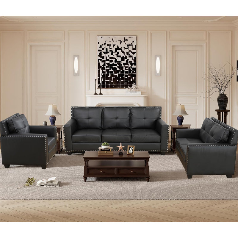Hokku Designs 3-Piece Living Room Sofa Set | Wayfair