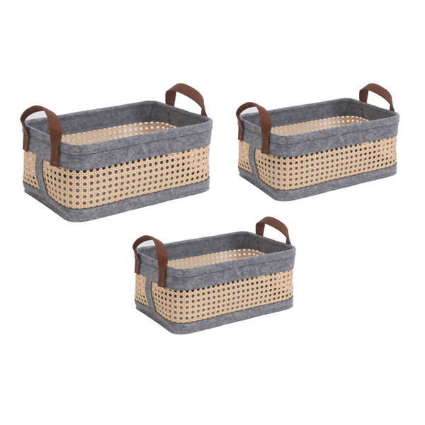 Bayou Breeze Modern Multipurpose Rattan Storage Cubes Organizer Basket ...