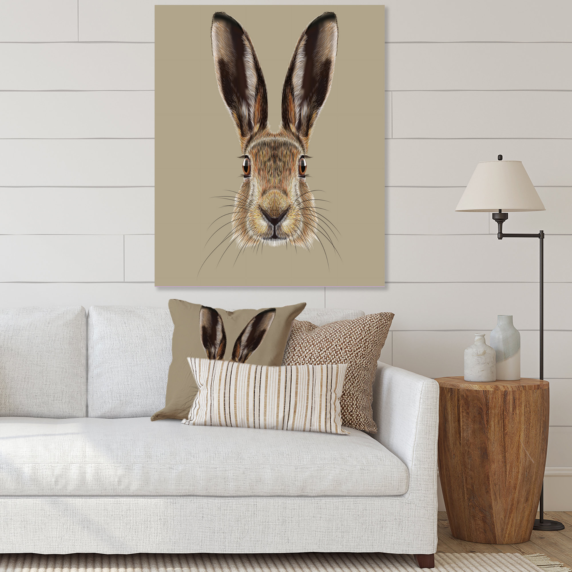 East Urban Home Portrait Of Hare II - Traditional Canvas Wall Art Print ...