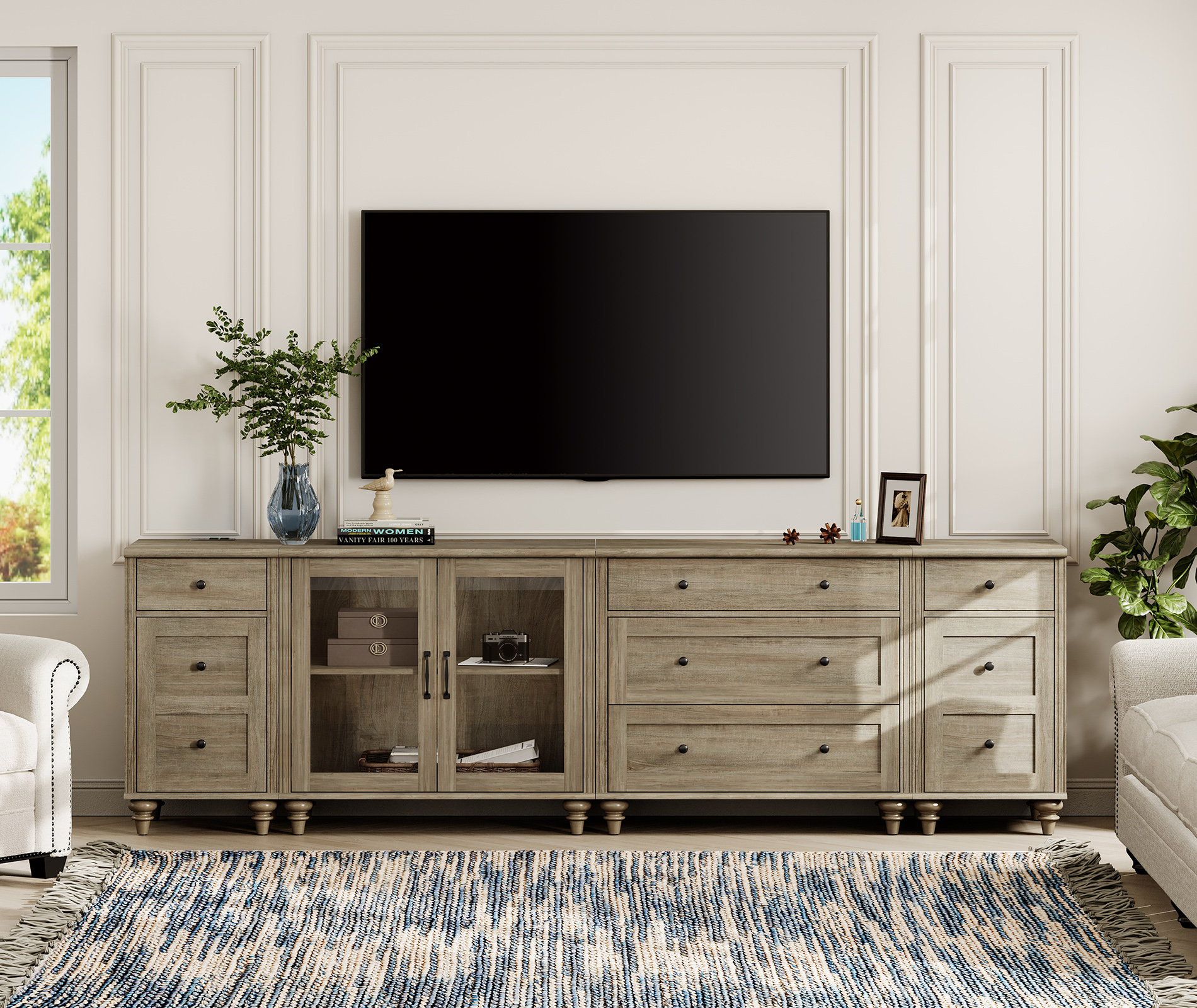 Charlton Home® Scarlett Large TV Stand For 85 Inch TV, LED TV Console ...