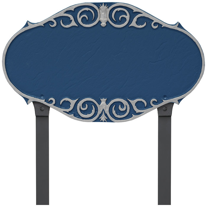 Montague Metal Products Victorian Address Sign Plaque with Lawn Stakes ...