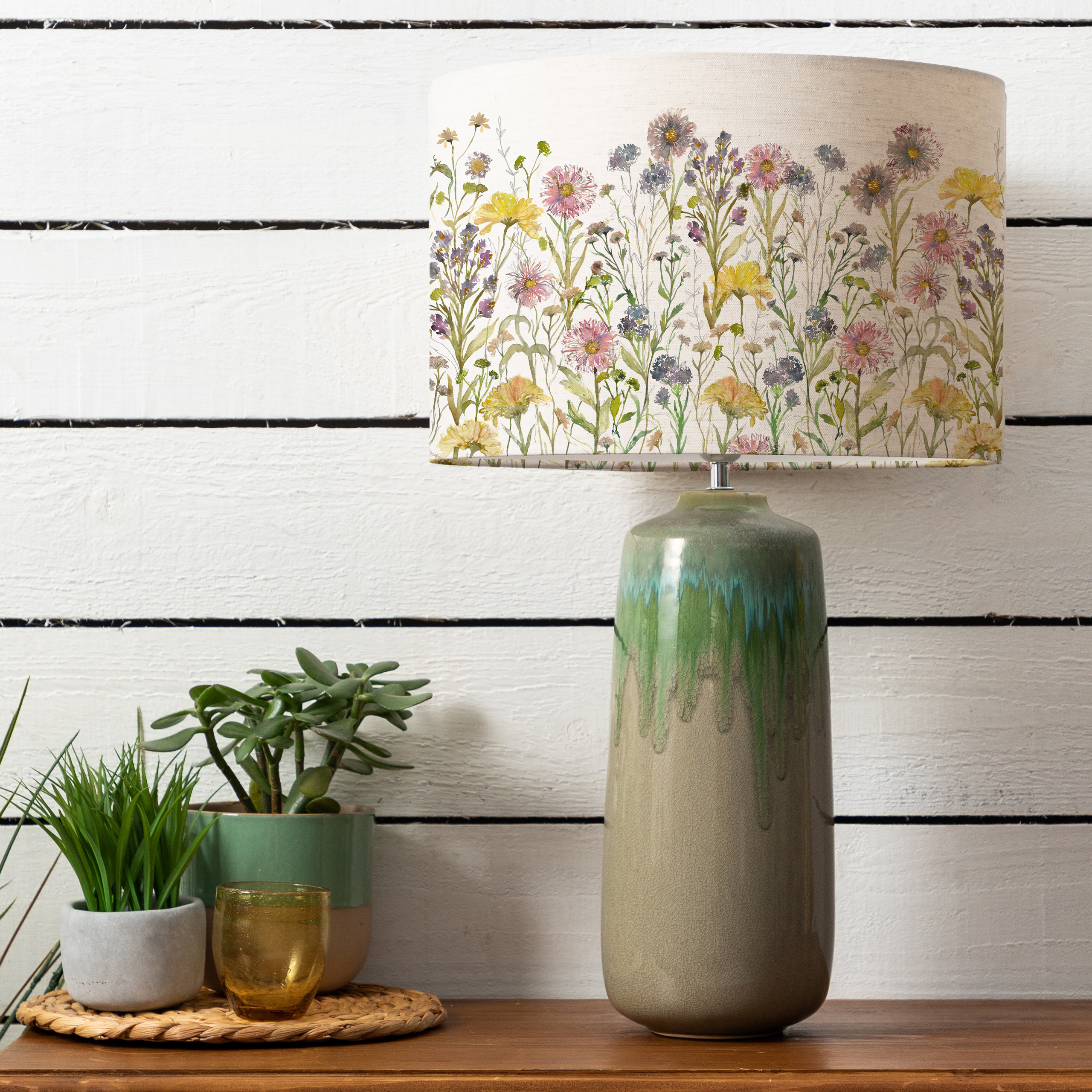 Voyage Maison Neo Jade Table Lamp & Medmerry Eva Multicoloured Shade ...