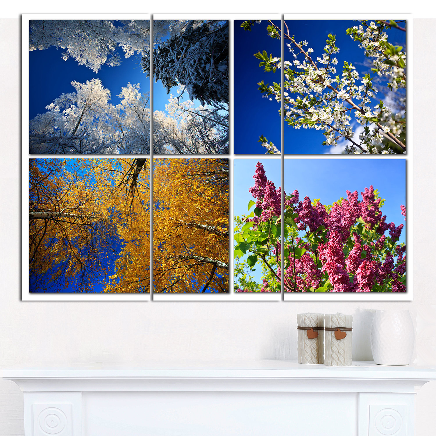 Design Art 'Four Seasons of Nature Collage' Photographic Print Multi ...