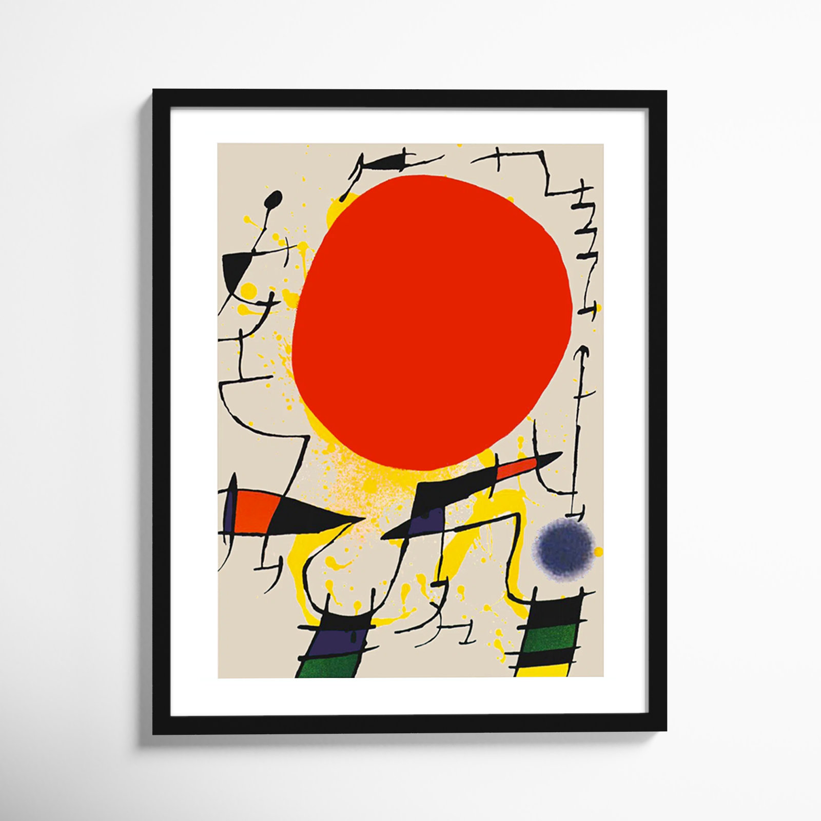 AllModern Le Soliel Rouge (The Red Sun) by Joan Miro - Picture Frame ...