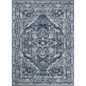 World Menagerie Lesa Oriental Blue Area Rug | Wayfair