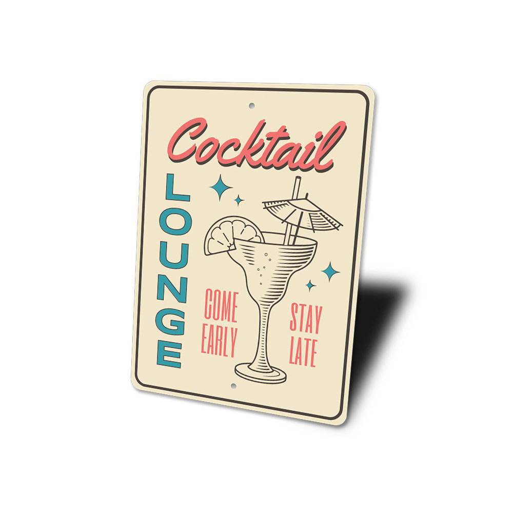 Lizton Sign Shop, Inc Retro Cocktail Bar Aluminum Sign | Wayfair