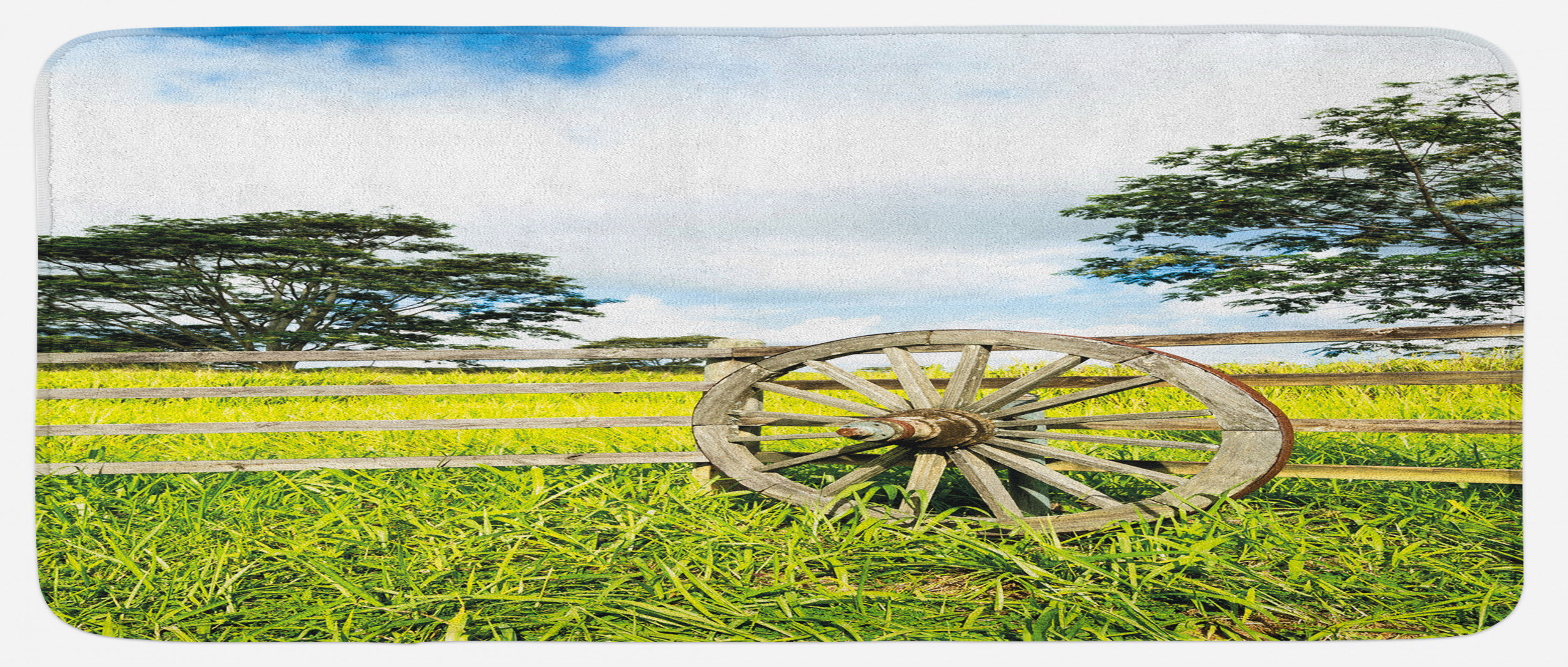 East Urban Home Fresh Green Meadow Ranching Fences Lush Growth Rural ...