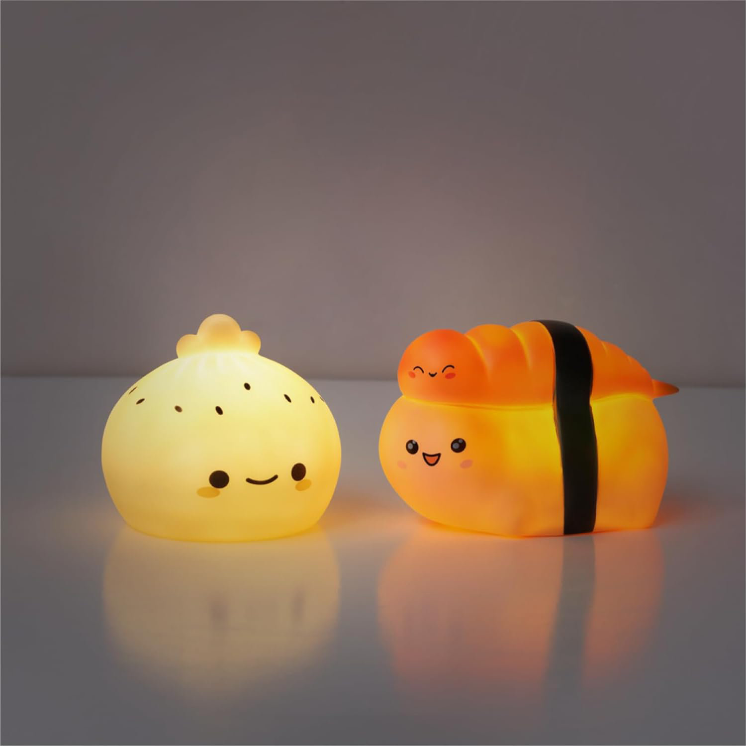 Trinx Figural Food Squish Led Mood Lamp, 2 Pack With Dumpling And Sushi ...