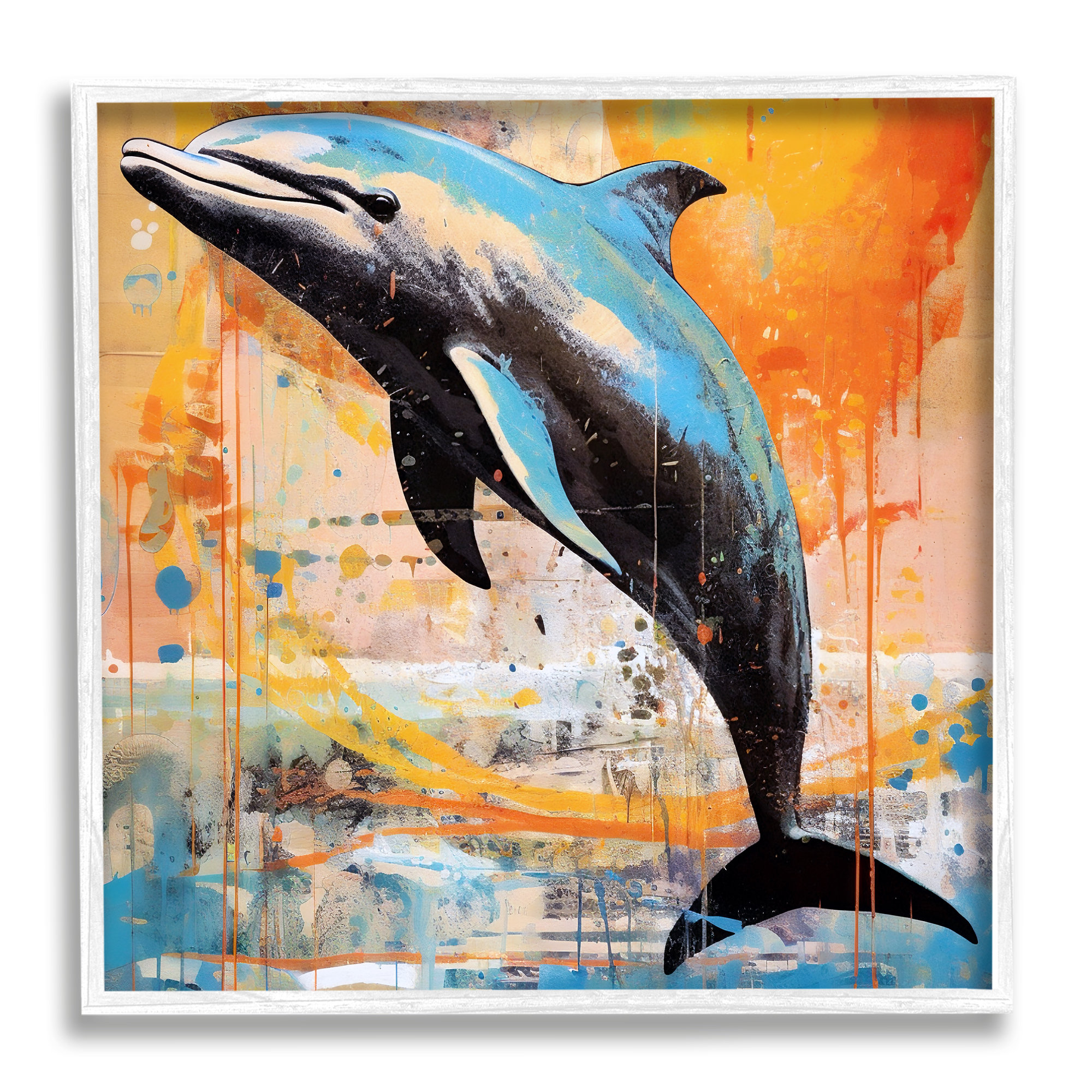 Stupell Industries Modern Dolphin Collage by Ray Powers | Wayfair
