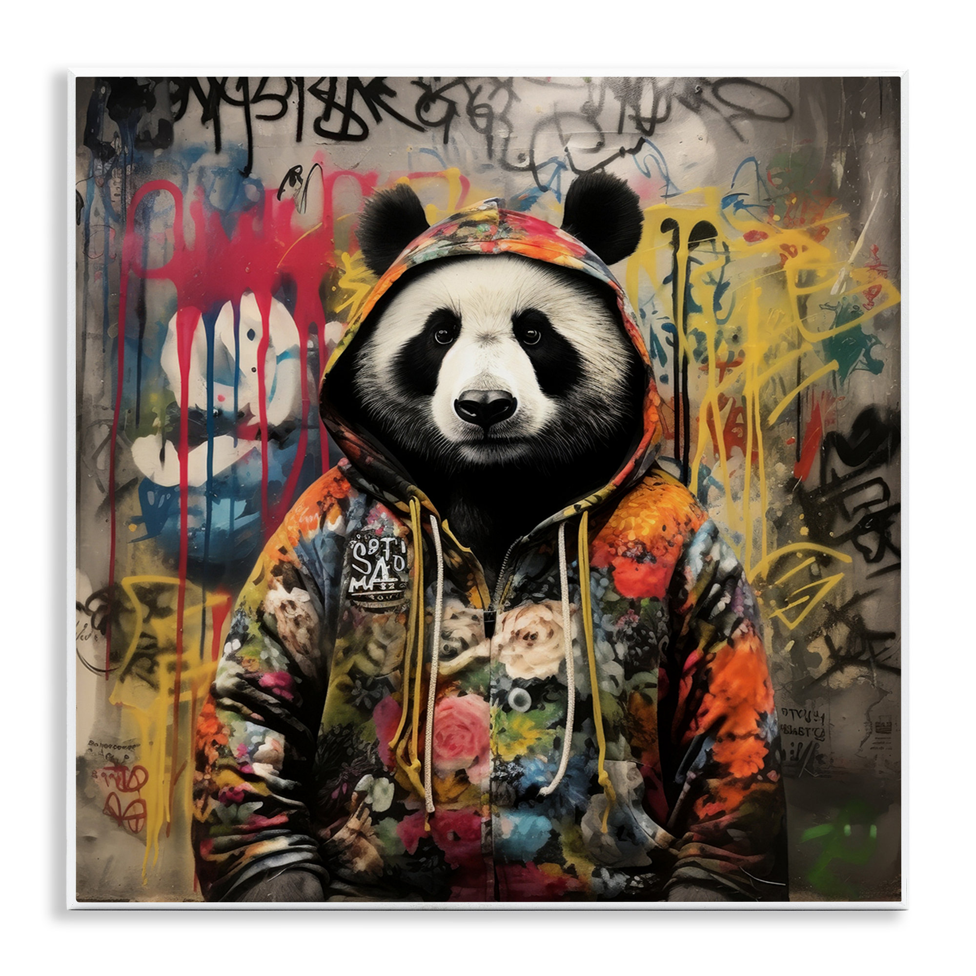 Ebern Designs Urban Graffiti Panda Wall Plaque Art by Lazar Studio ...