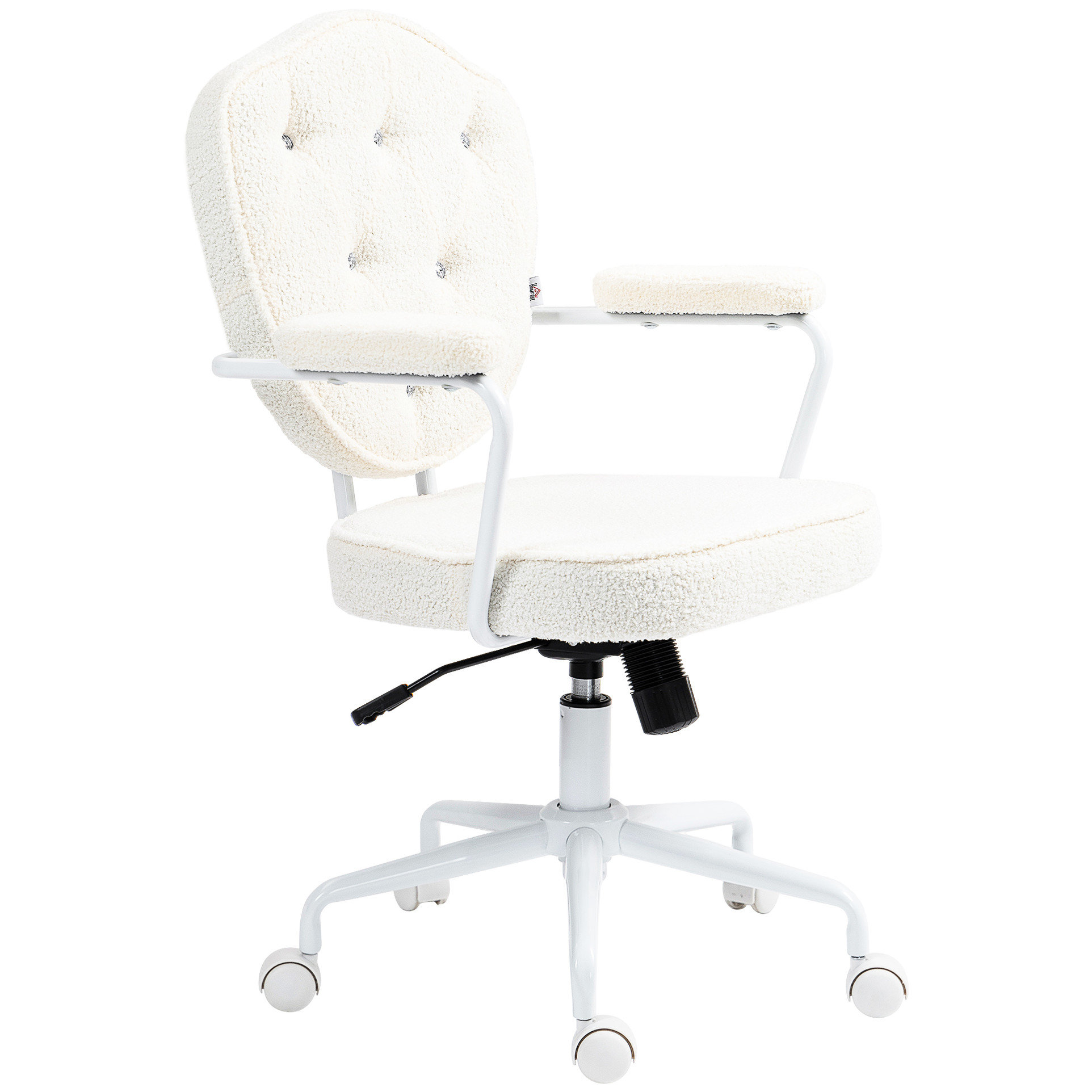 Mercer41 Cute Cream White Vanity Chair , With Bear Fleece And Easy ...