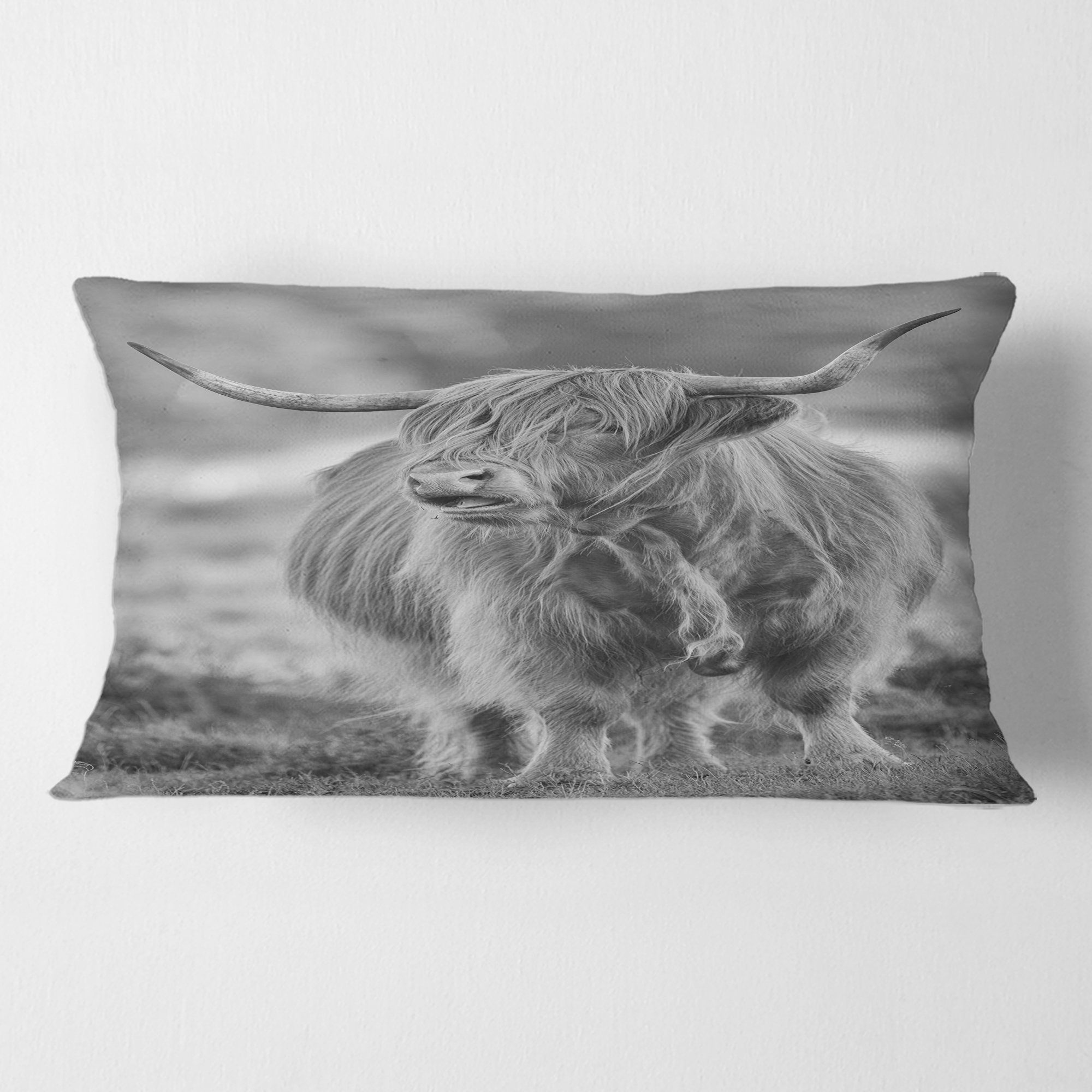 Design Art Close up View of Bull Rectangular Pillow Cover & Insert ...