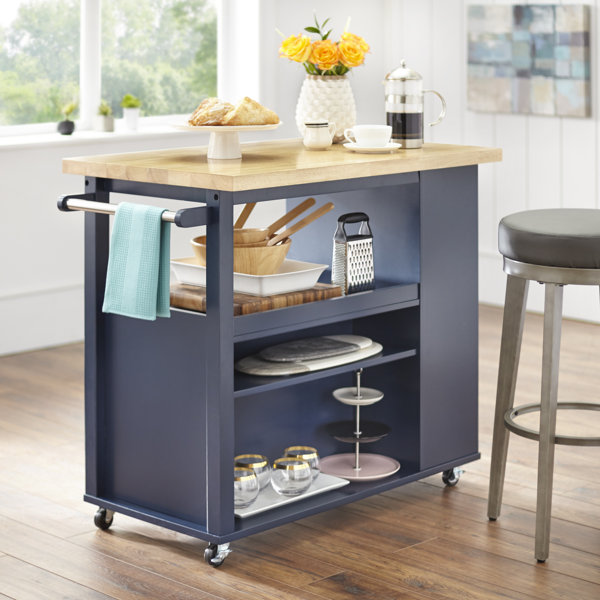 Winston Porter Haysi Solid Wood Kitchen Cart & Reviews | Wayfair