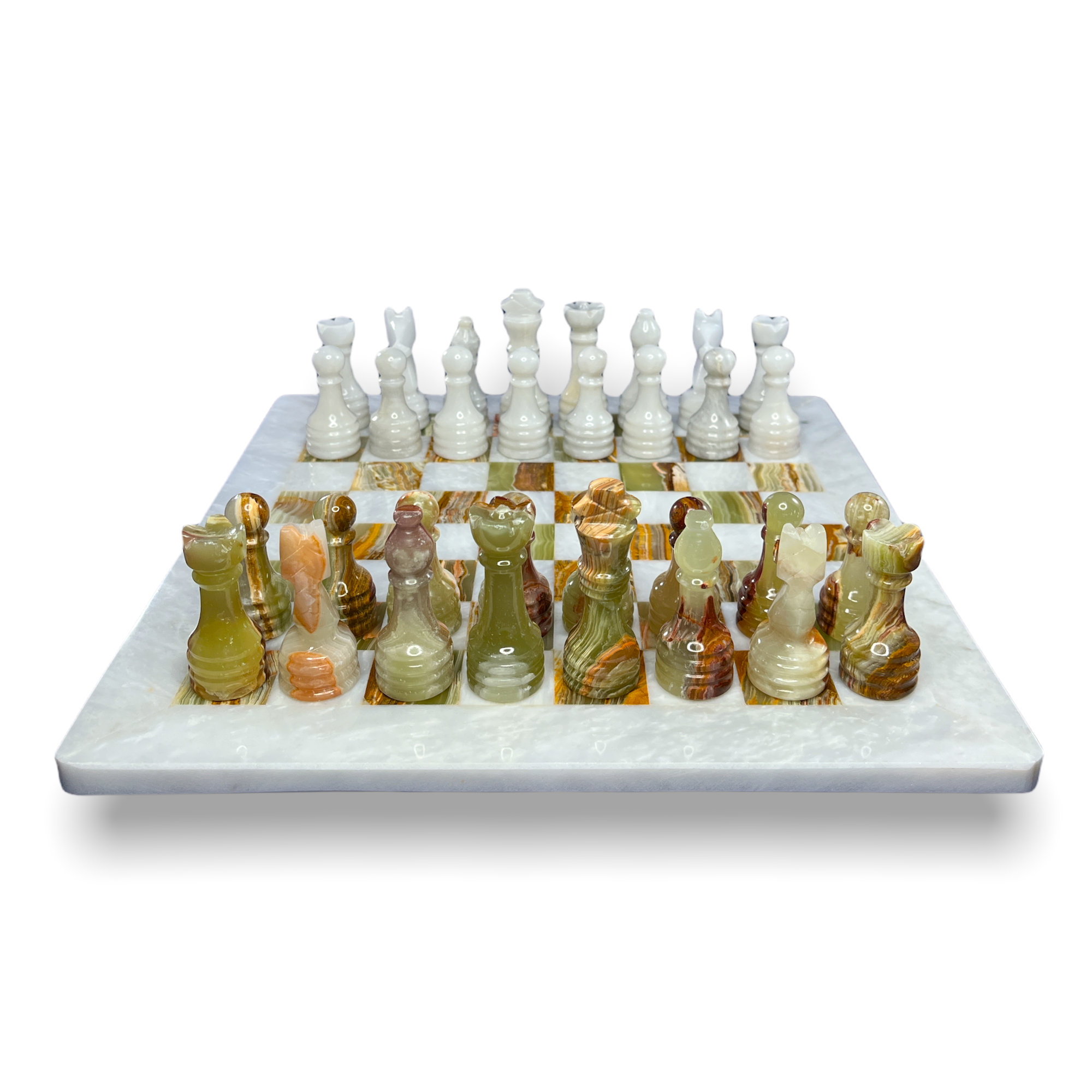 Marble Cultures 16" Handmade Marble Chess Set - Large Size Luxury ...