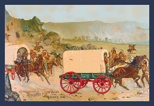 Buyenlarge 'Mitchell Wagon Train' by Gean Smith Framed Painting Print ...