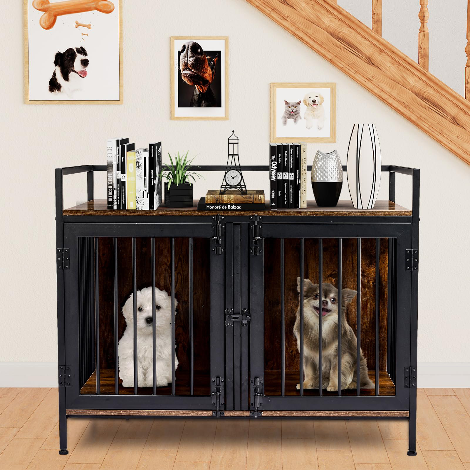 Tucker Murphy Pet™ Double Dog Crate With Divider For 2 Small Dogs ...