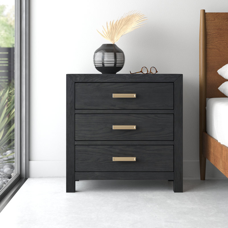 Wade Logan® Ashdon 3 - Drawer Solid Wood Nightstand & Reviews | Wayfair