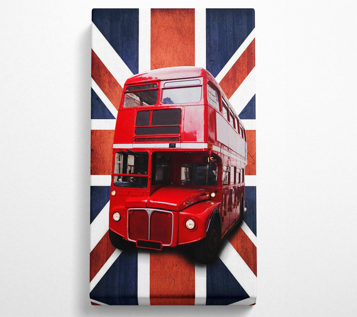 Ebern Designs Red Bus on the British Flag - Wrapped Canvas Art Prints ...
