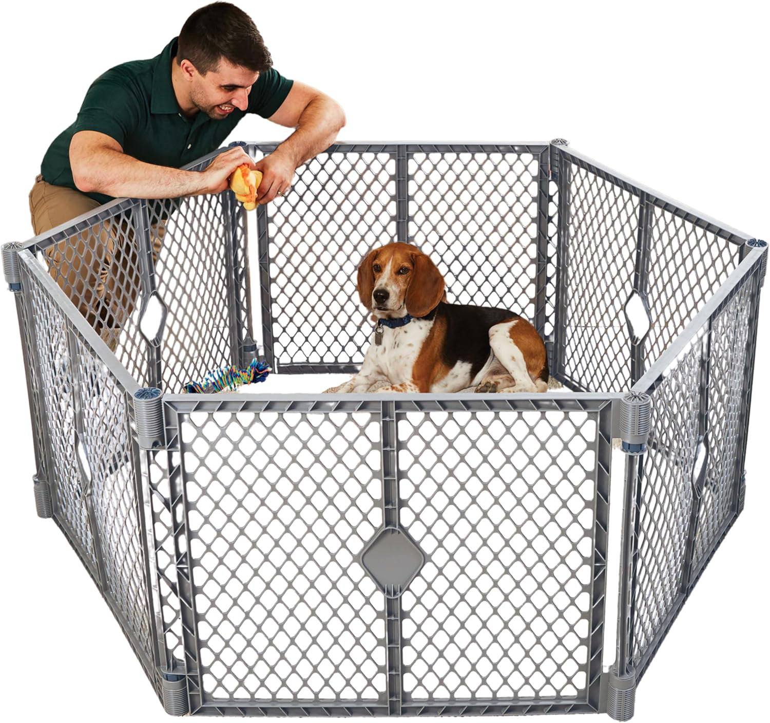 Belleze 5.5 Ft. Wide Customizable Folding Dog Playpen Indoor/Outdoor ...