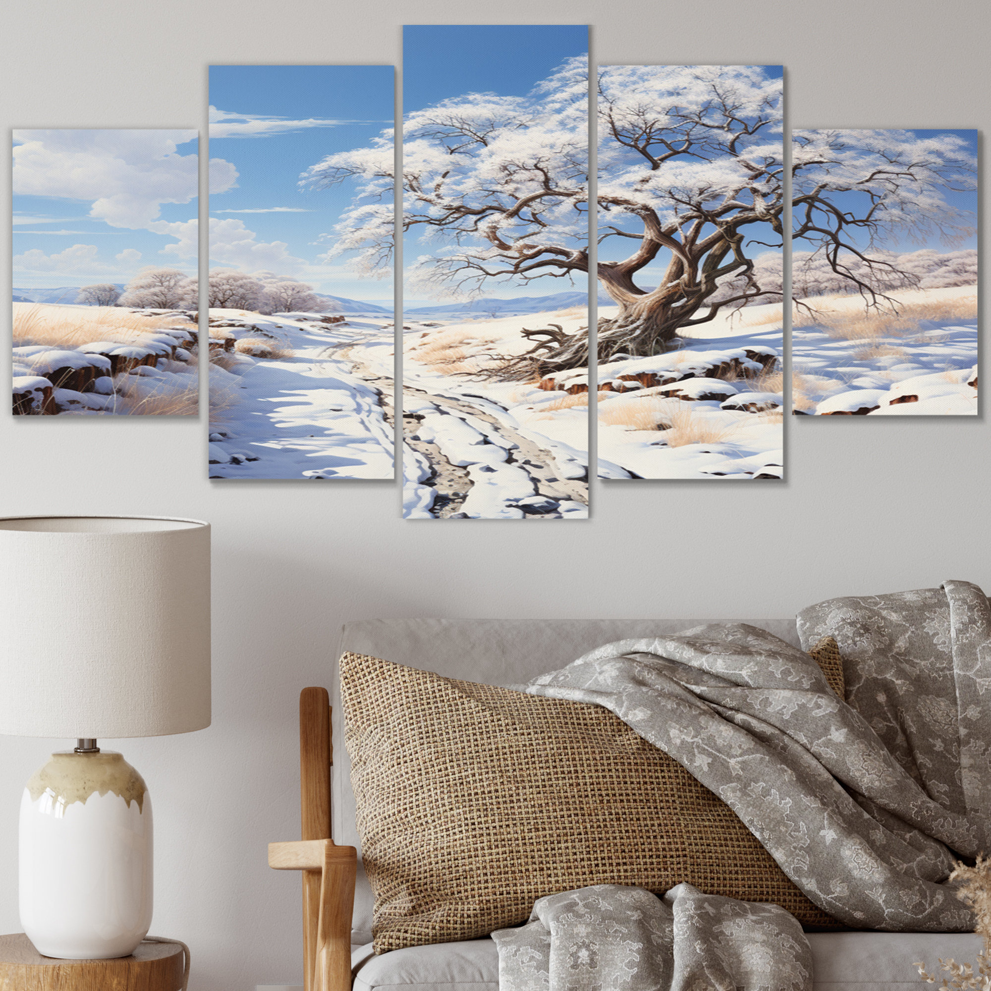 Lark Manor™ White Tree Winters Embrace II - Landscape Trees Wall Decor ...