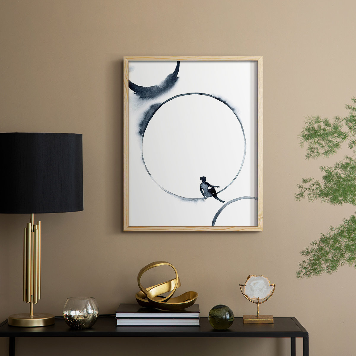 Red Barrel Studio® Woman in the Moon I Framed Print - Solid Wood | Wayfair