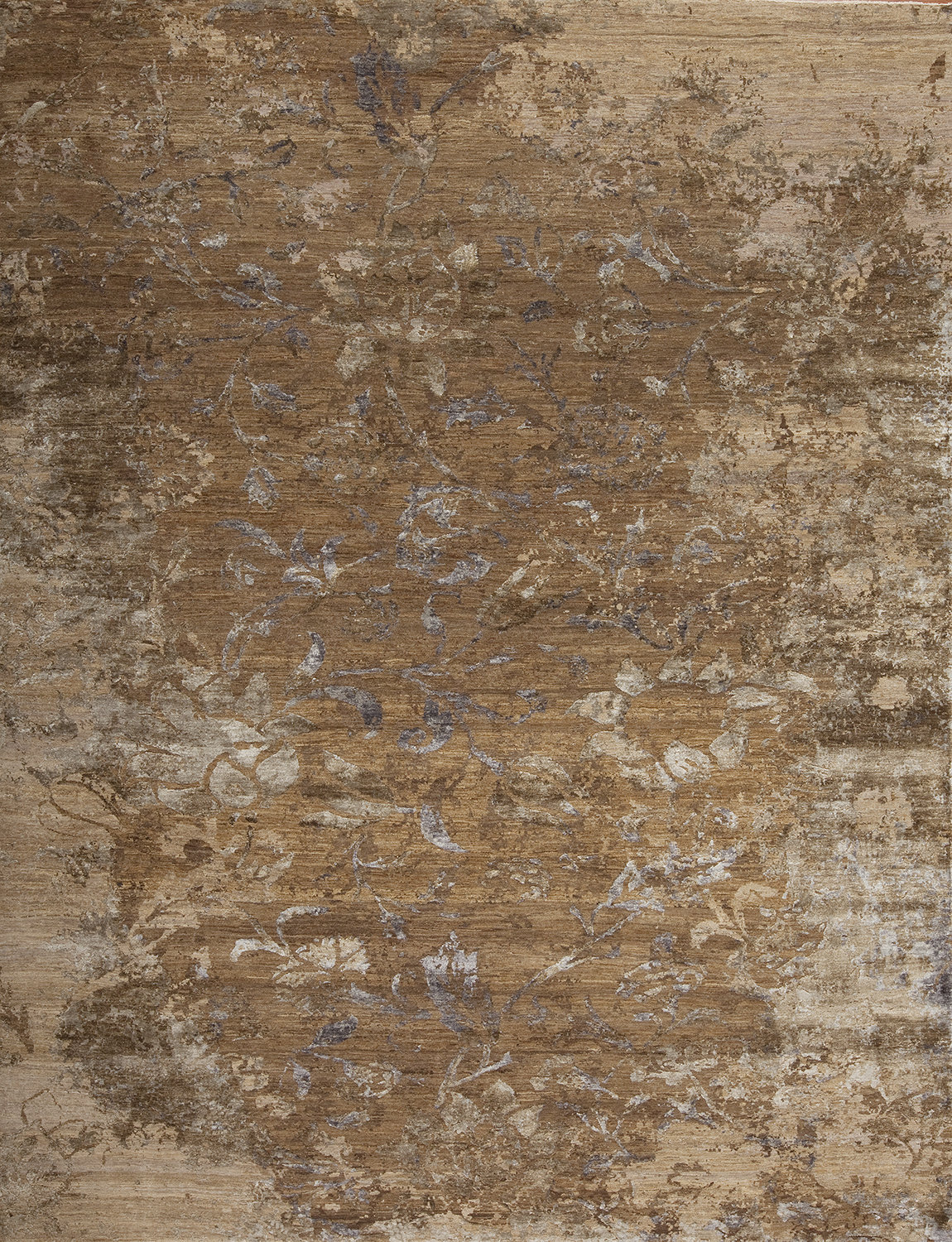 Samad Rugs Mayfair Floral Hand Knotted Wool/Silk Brown/Gold Area Rug ...