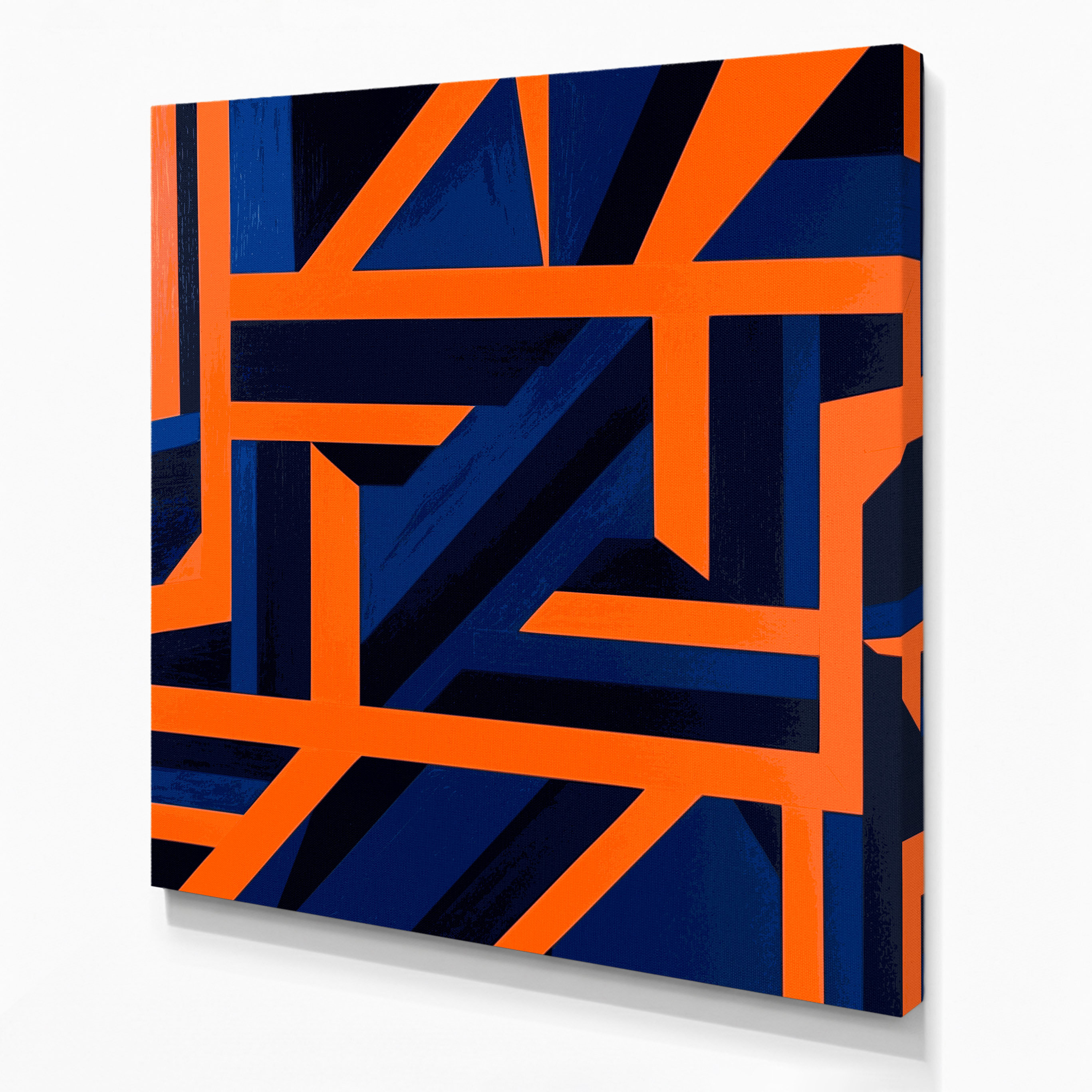 Bay Isle Home™ Hard Edge 14 Blue Canvas Wall Art | Wayfair