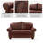 14 Karat Home Inc. Coralia 60" Transitional Leather 2-Piece Living Room ...