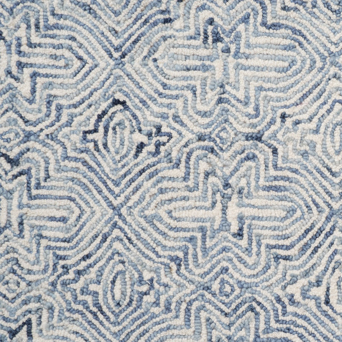 CompanyC Barranco Hand Tufted Wool Blue/White Rug | Wayfair